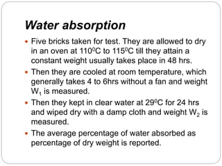 Classification and testing of bricks | PPTX