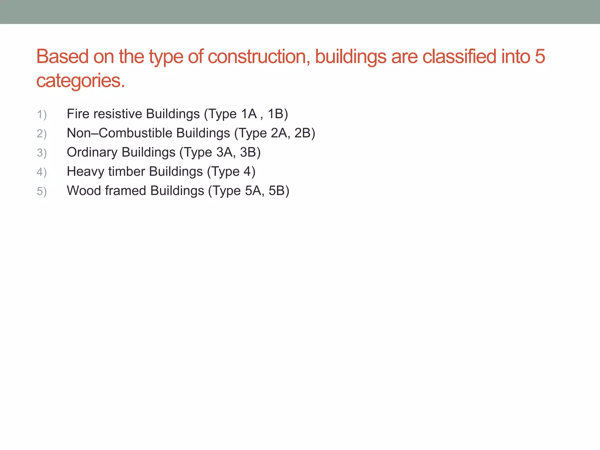 Classification of building based on occupancy and type of construction ...
