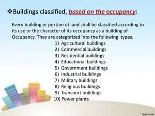 Classification of buildings | PPTX