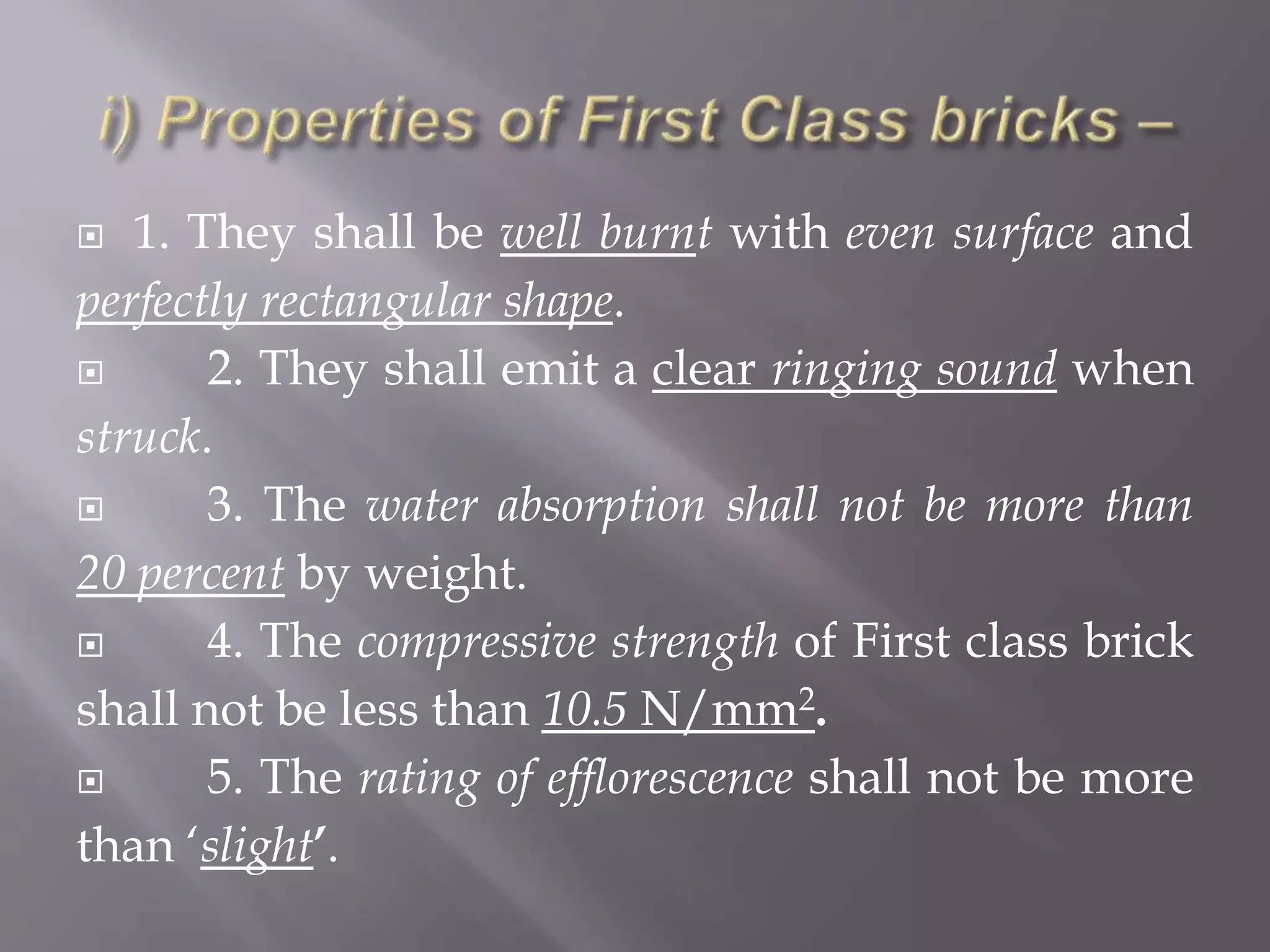 Classification of burnt clay brick | PPTX