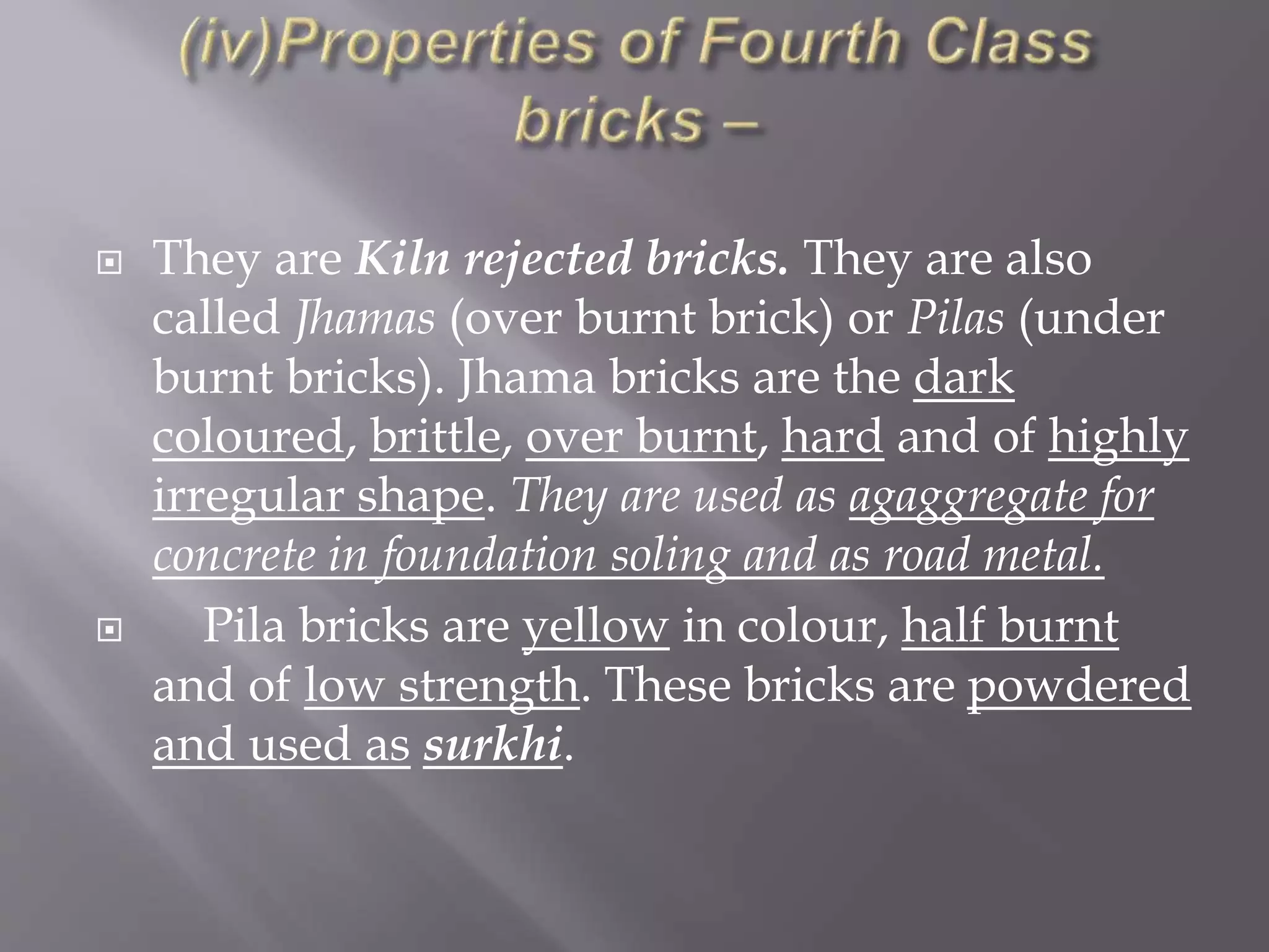 Classification of burnt clay brick | PPTX