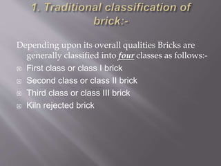 Classification of burnt clay brick | PPTX
