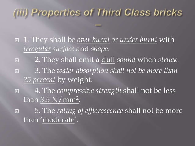 Classification of burnt clay brick | PPTX