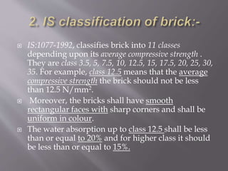 Classification of burnt clay brick | PPTX