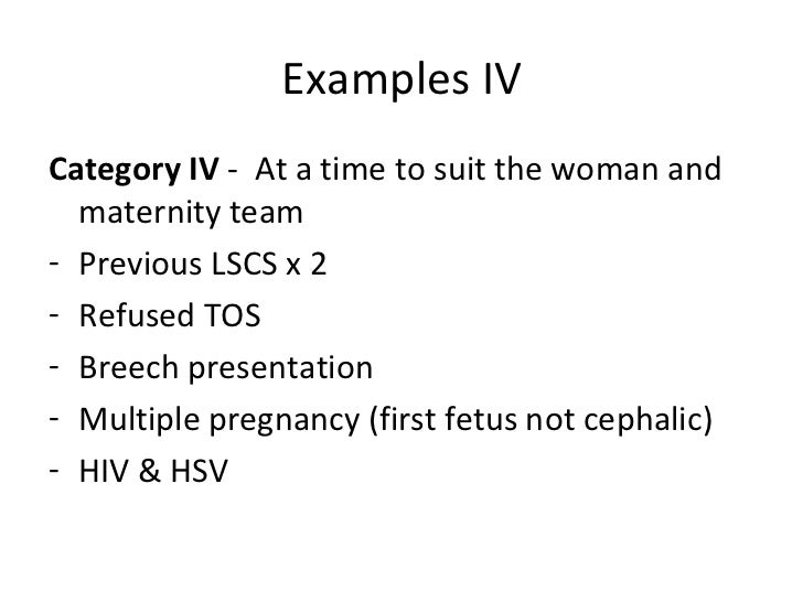 Classification Of Caesarean Section