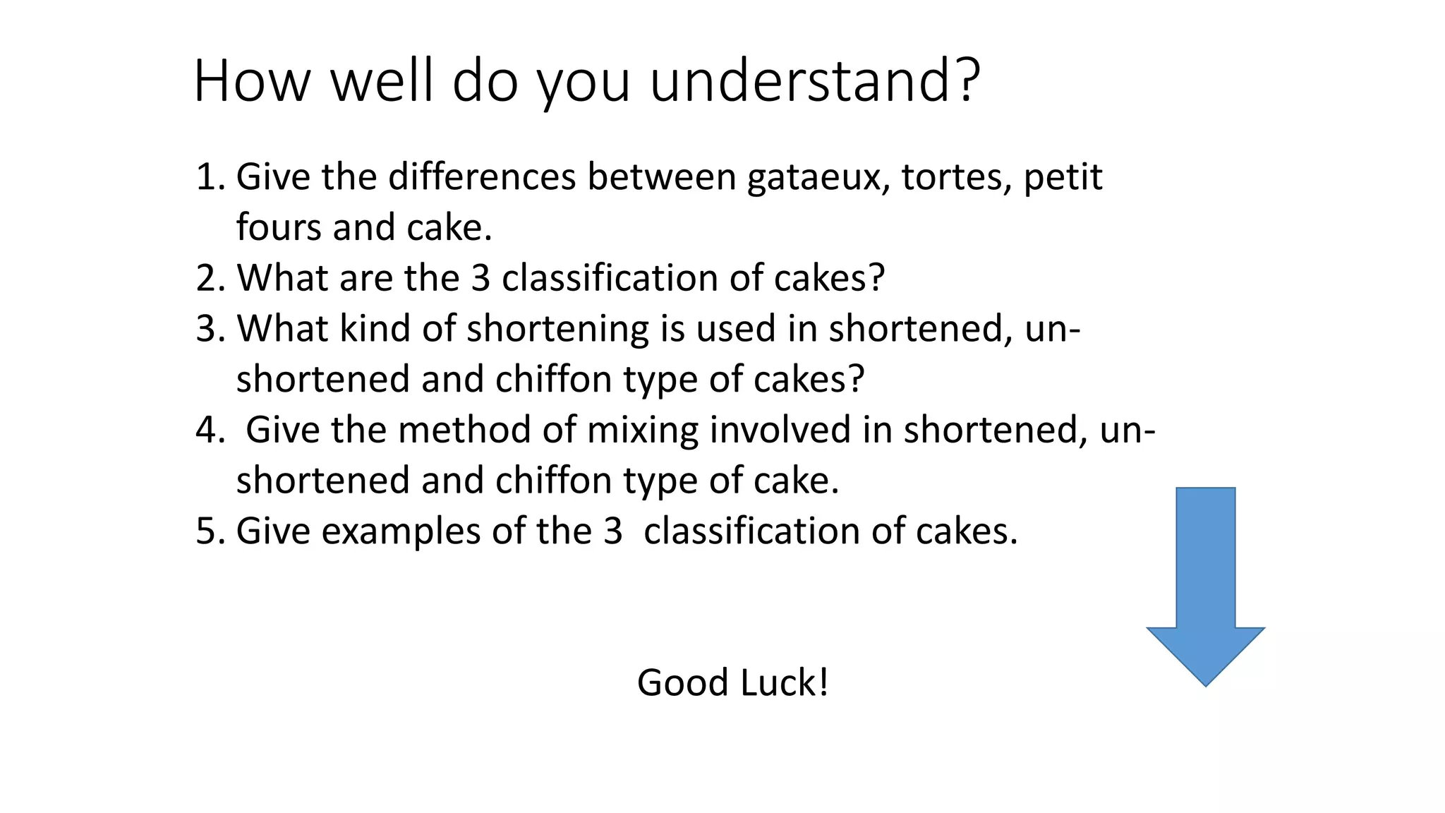 Classification of Cakes | PPTX