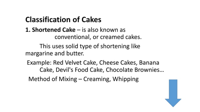 Classification of Cakes | PPTX | Desserts and Baking | Food & Drink