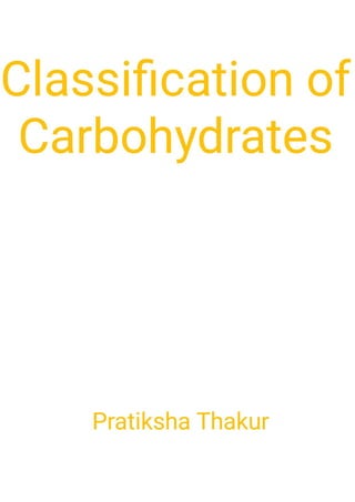 Classification of Carbohydrates | PDF