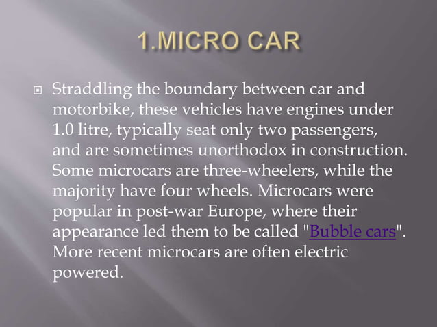 Classification of cars(usage basis) | PPTX
