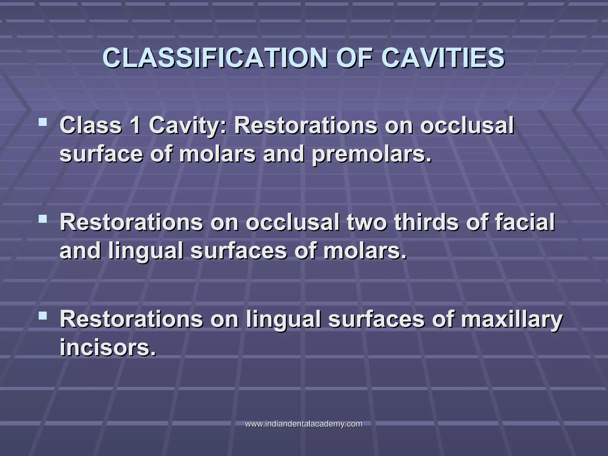 Classification of cavities and tooth nomenclature/ dental implant ...