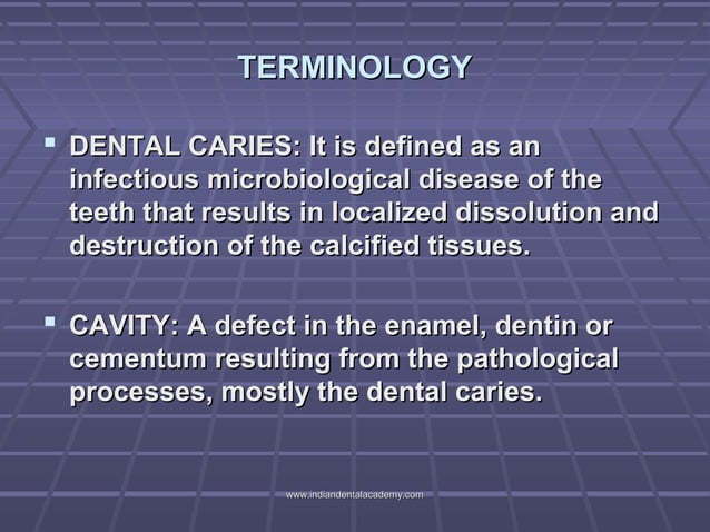 Classification of cavities and tooth nomenclature/ dental implant ...