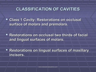 Classification of cavities and tooth nomenclature/ dental implant ...
