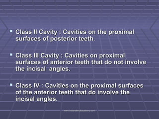 Classification of cavities and tooth nomenclature/ dental implant ...