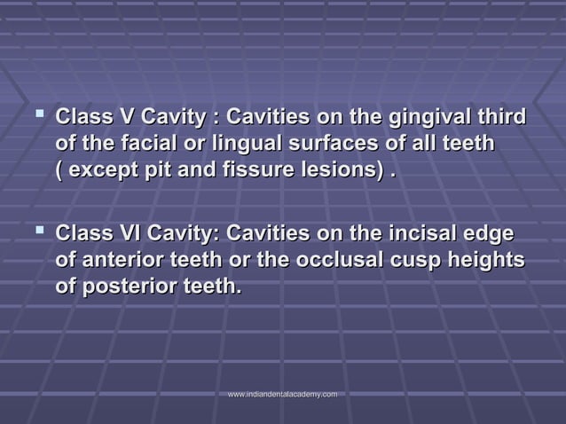 Classification of cavities and tooth nomenclature/ dental implant ...
