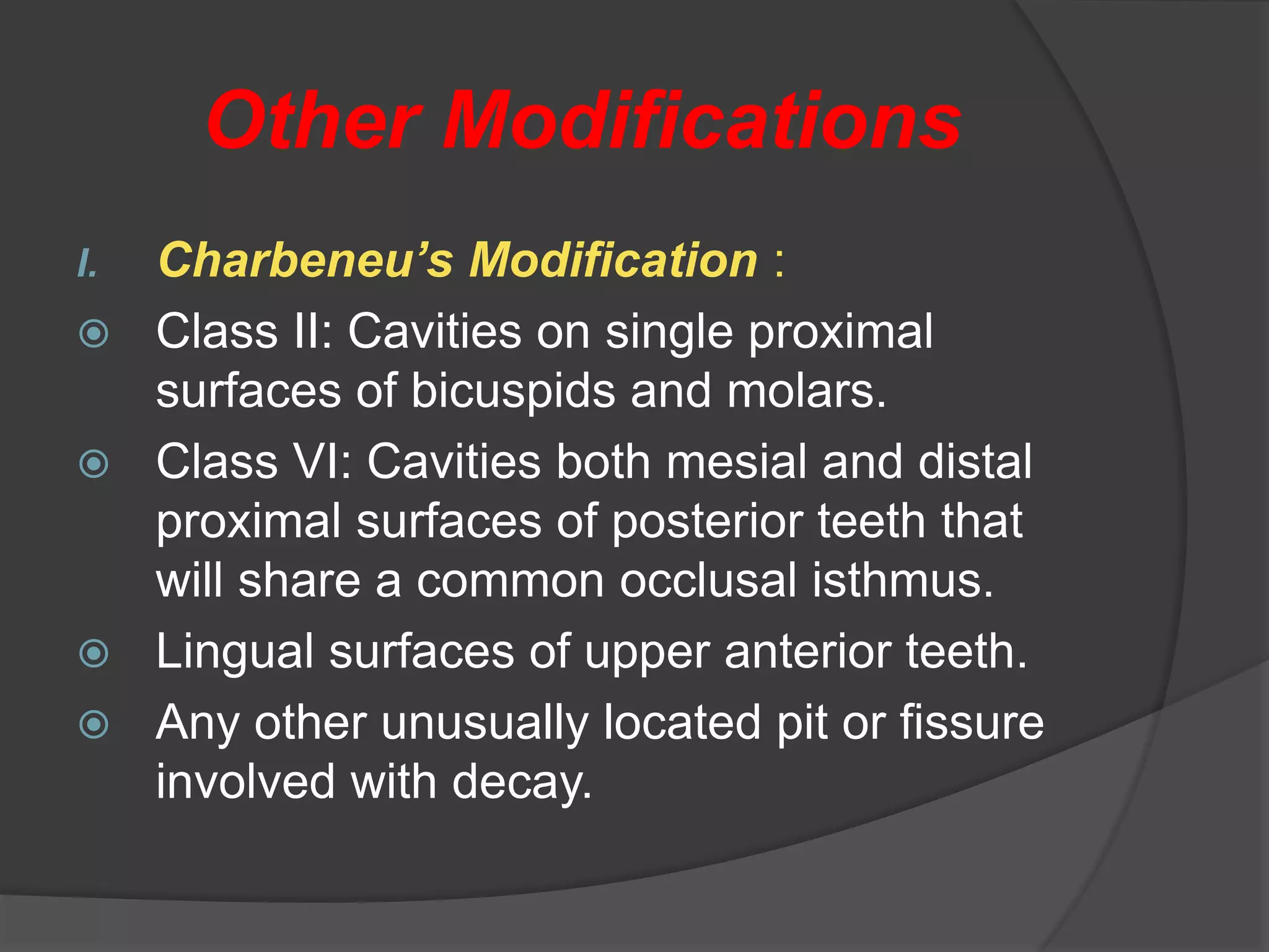 Classification of cavity cutting | PPTX