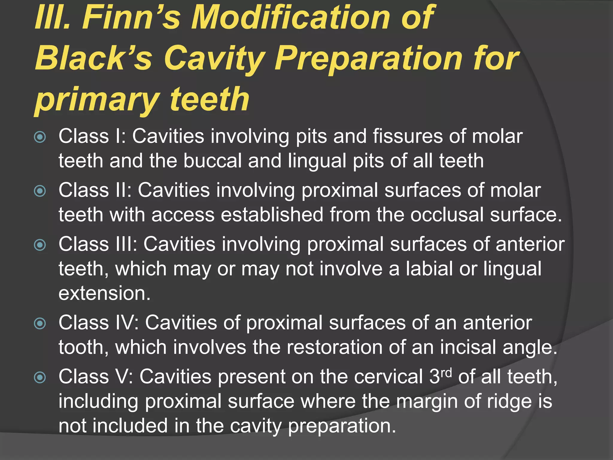 Classification of cavity cutting | PPTX