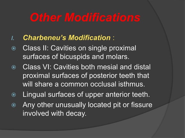 Classification of cavity cutting | PPTX | Dental Health | Diseases and ...