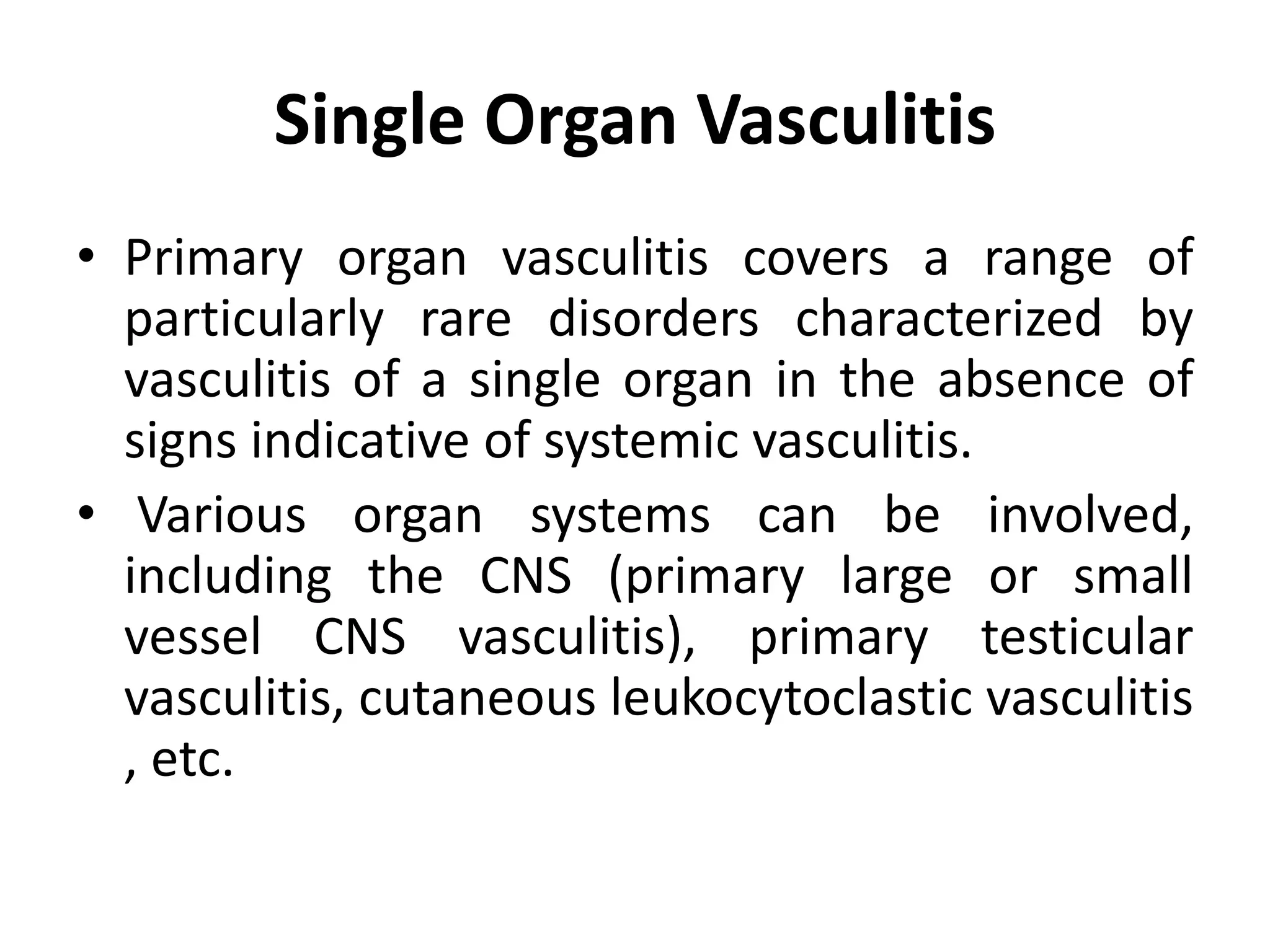 Classification of childhood vasculitis | PPTX