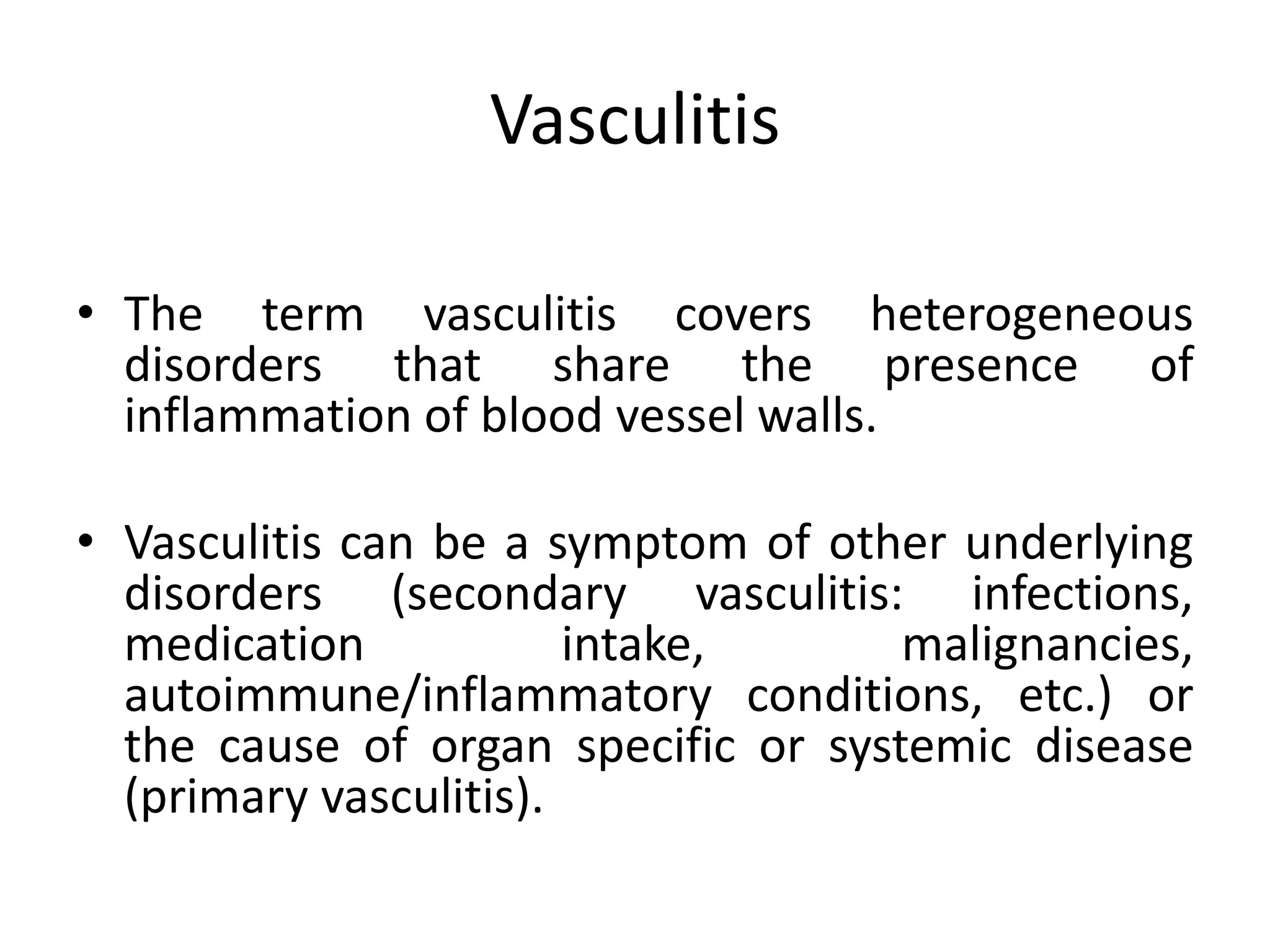 Classification of childhood vasculitis | PPT