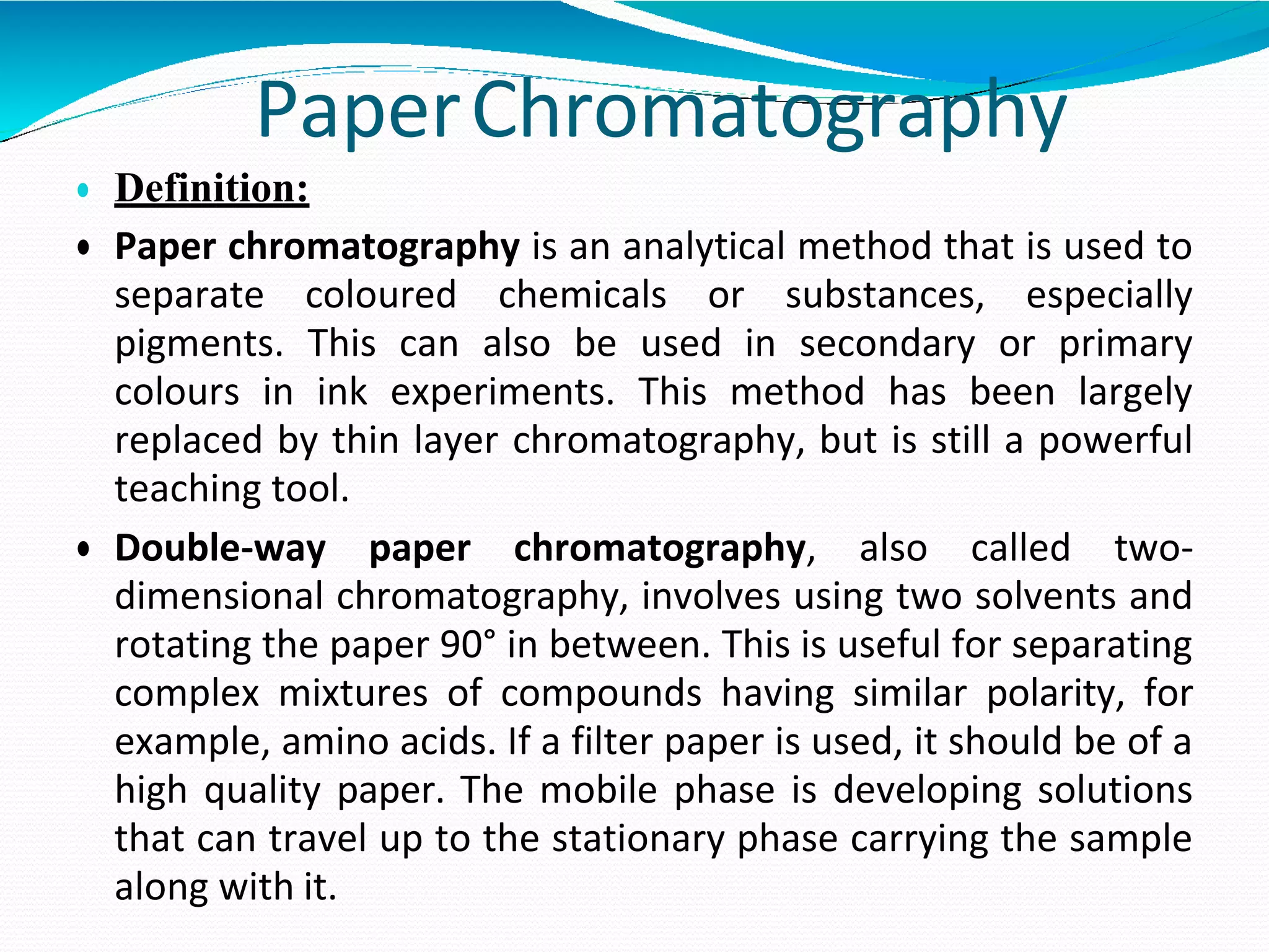 Classification of chromatography | PDF