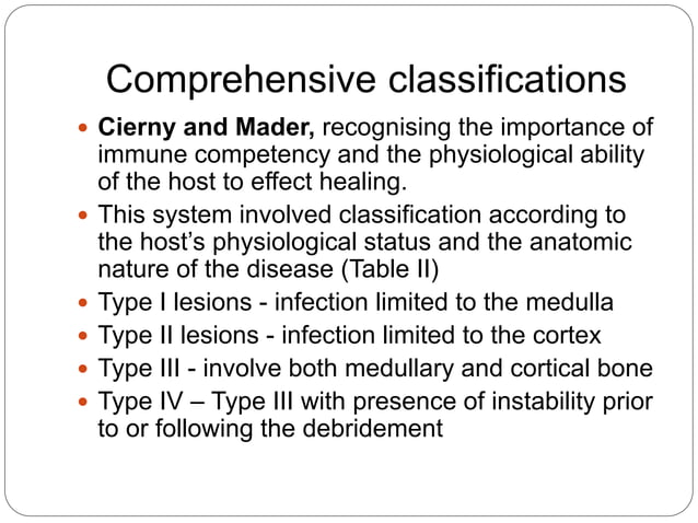 Classification of chronic osteomyelitis | PPTX