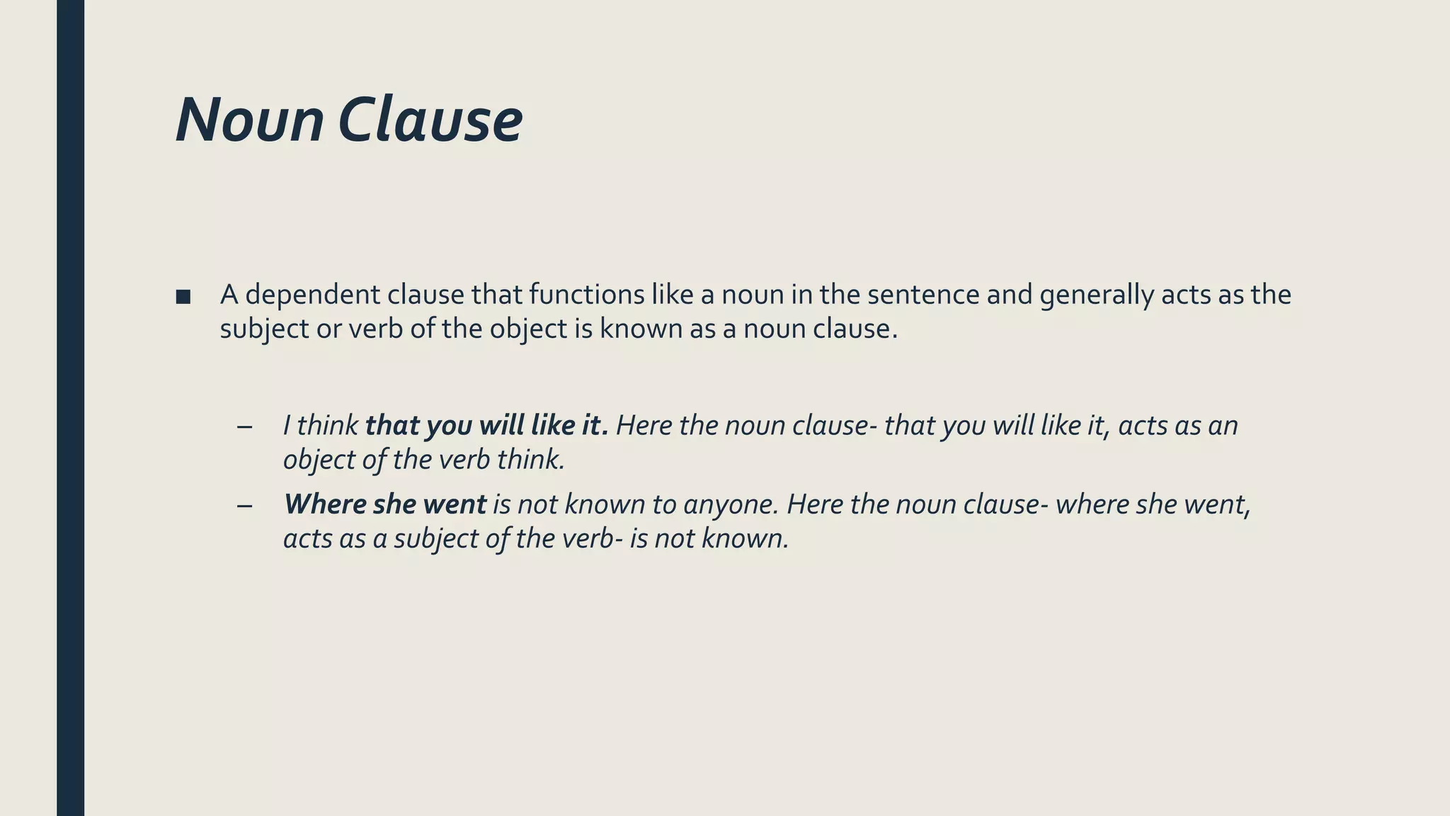 Classification of clauses | PPTX