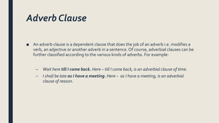 Classification of clauses | PPTX