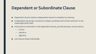 Classification of clauses | PPTX