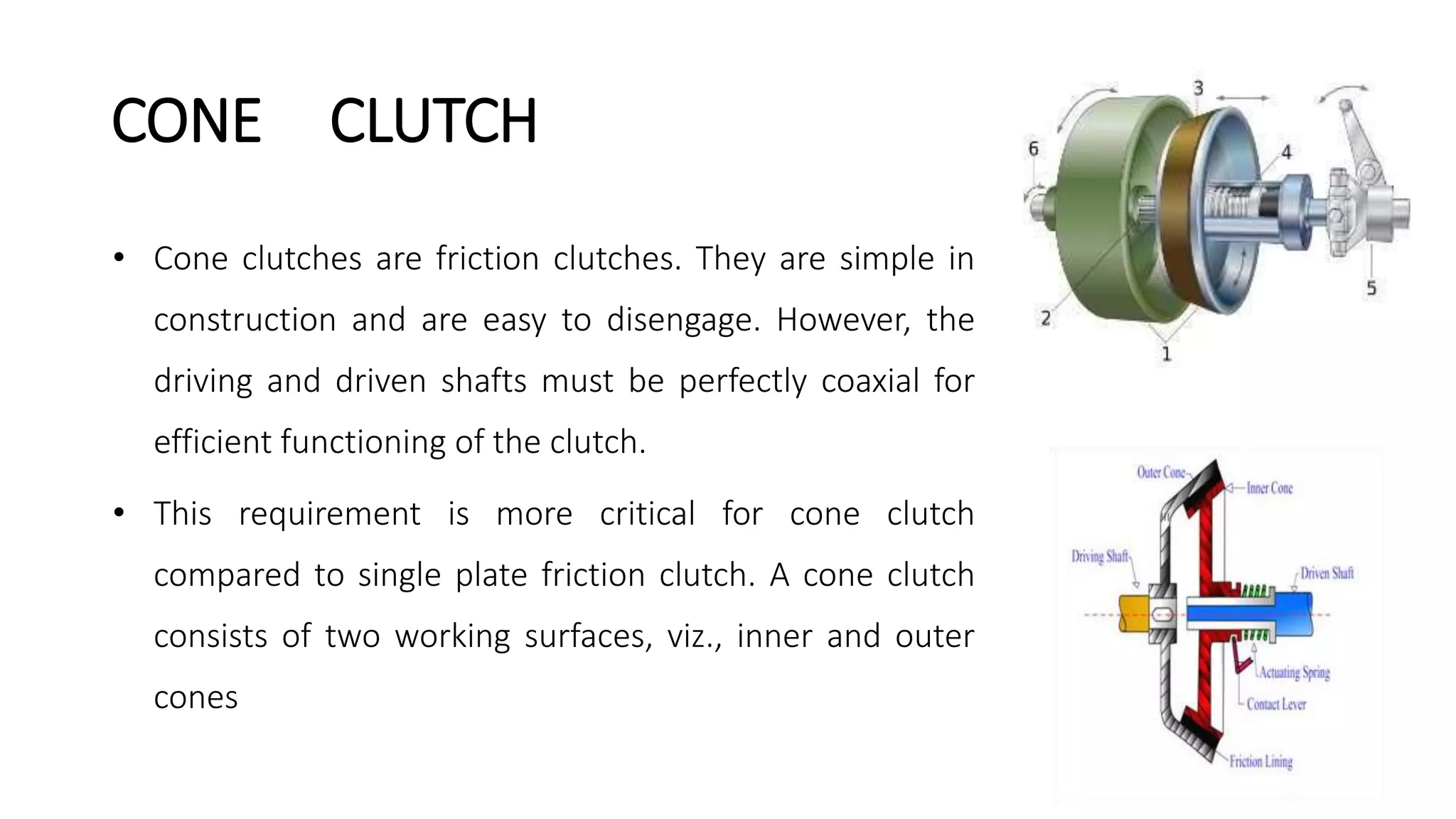 Classification of clutches, torque transmission capacity ...