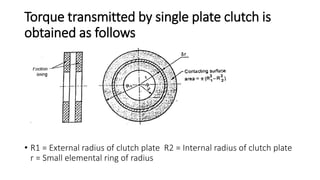 Classification of clutches, torque transmission capacity ...