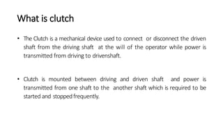 Classification of clutches, torque transmission capacity ...