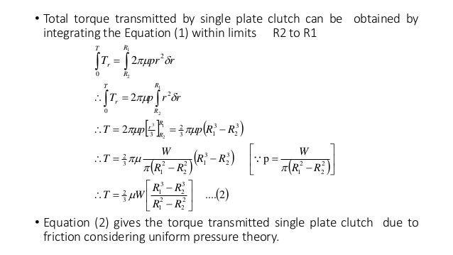 Classification of clutches, torque transmission capacity, considerati…
