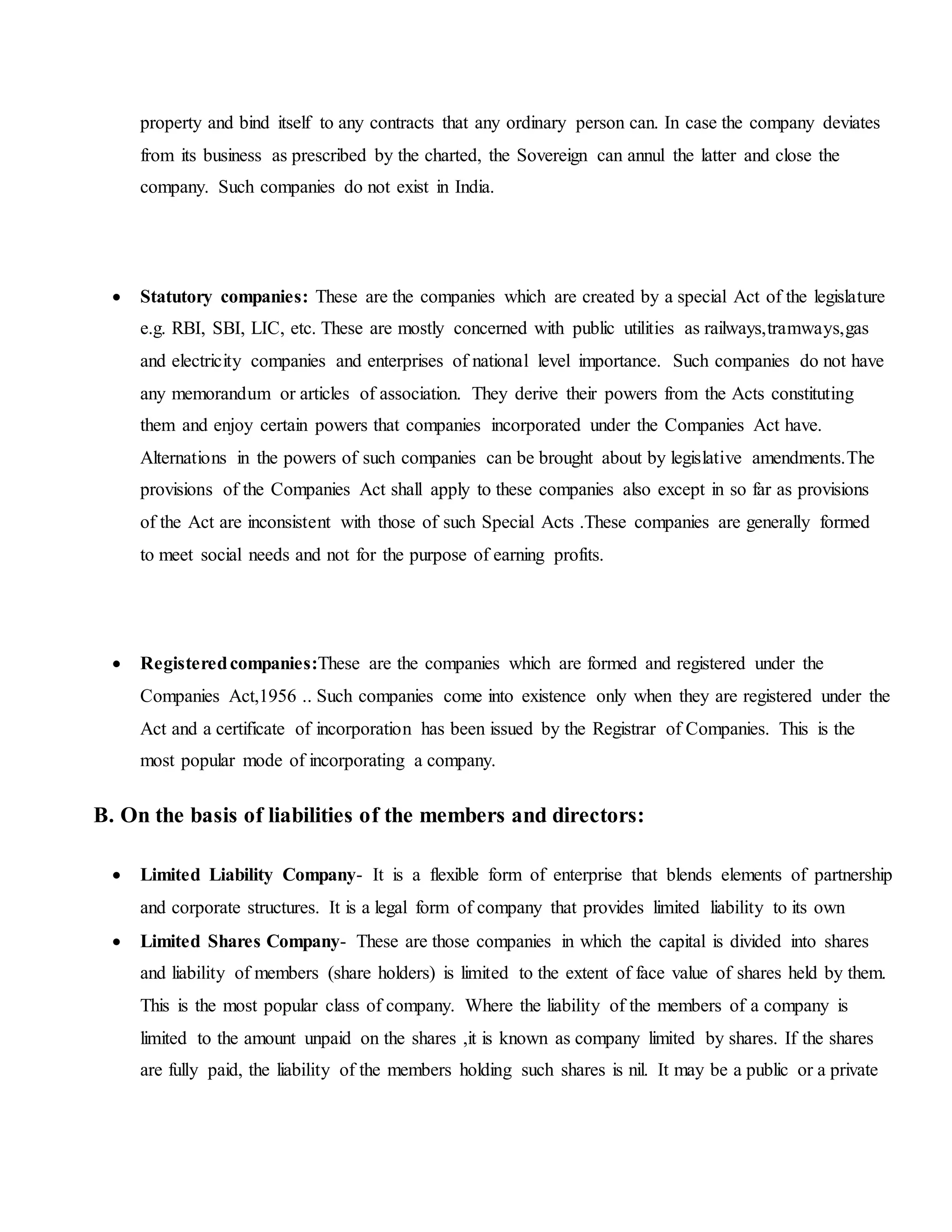 Classification of companies | DOCX