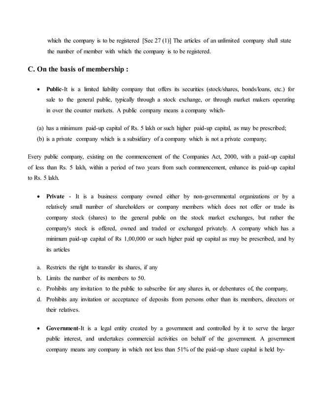 Classification of companies | DOCX | Business Accounting & Finance ...