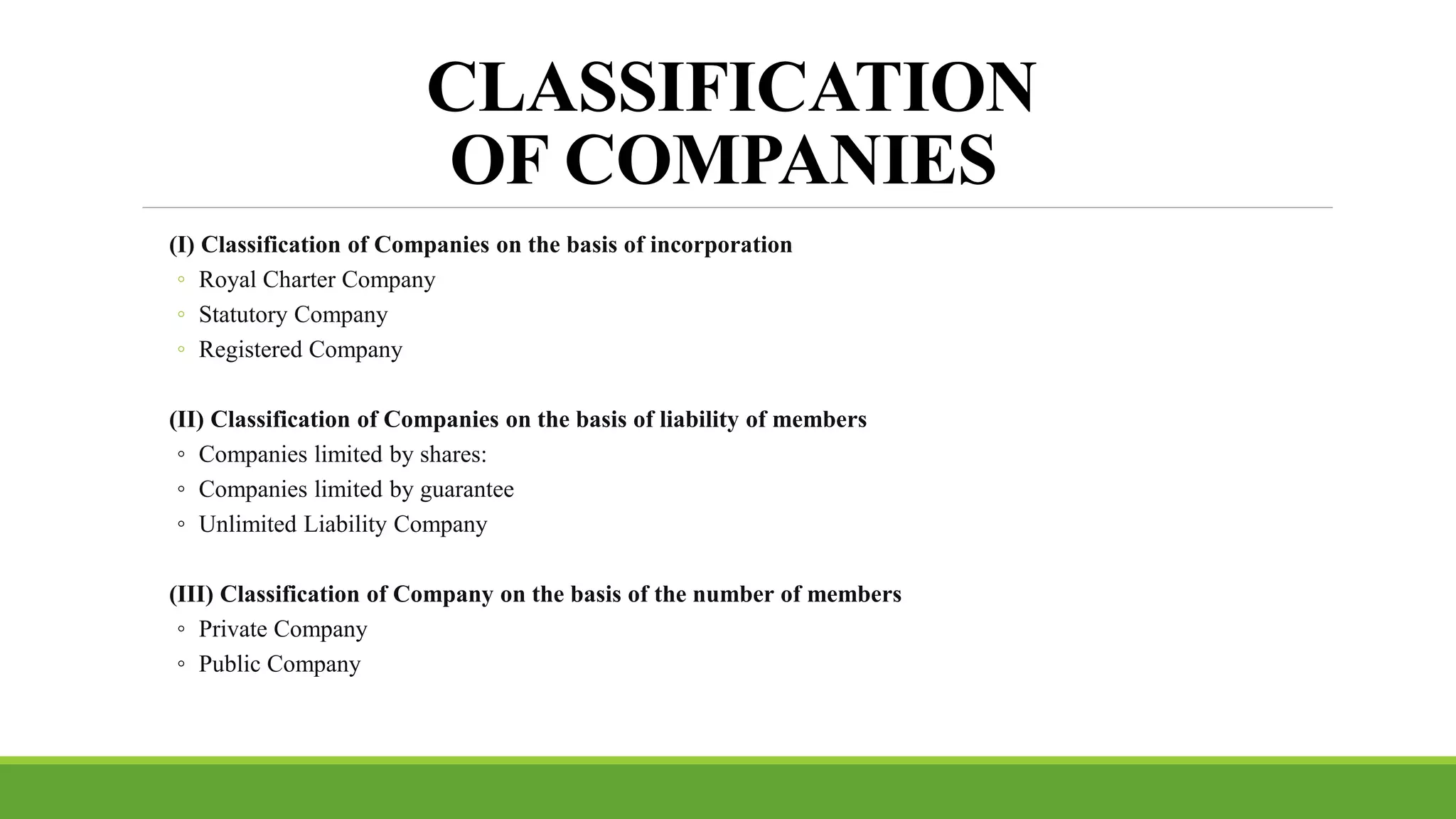 Classification of Companies | PPTX | Business | Business and Finance