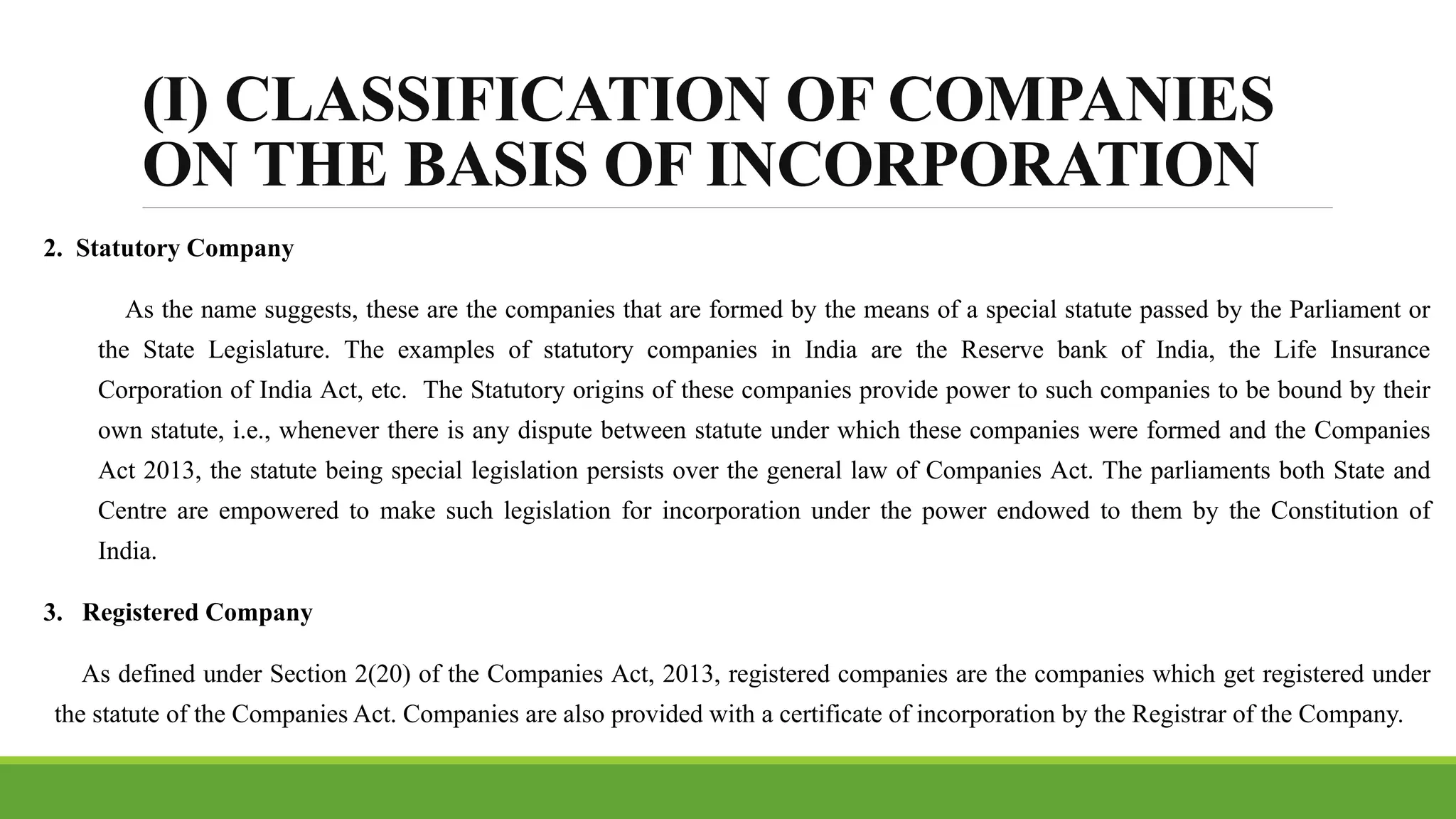 Classification of Companies | PPTX