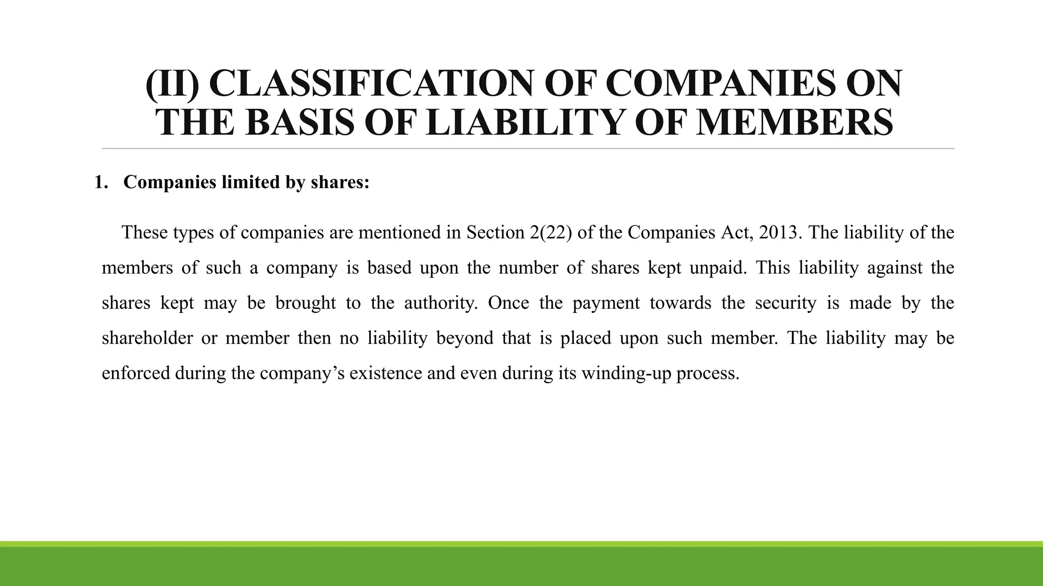 Classification of Companies | PPTX