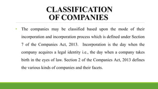 Classification of Companies | PPTX