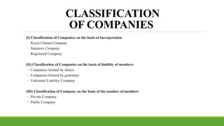 Classification of Companies | PPTX