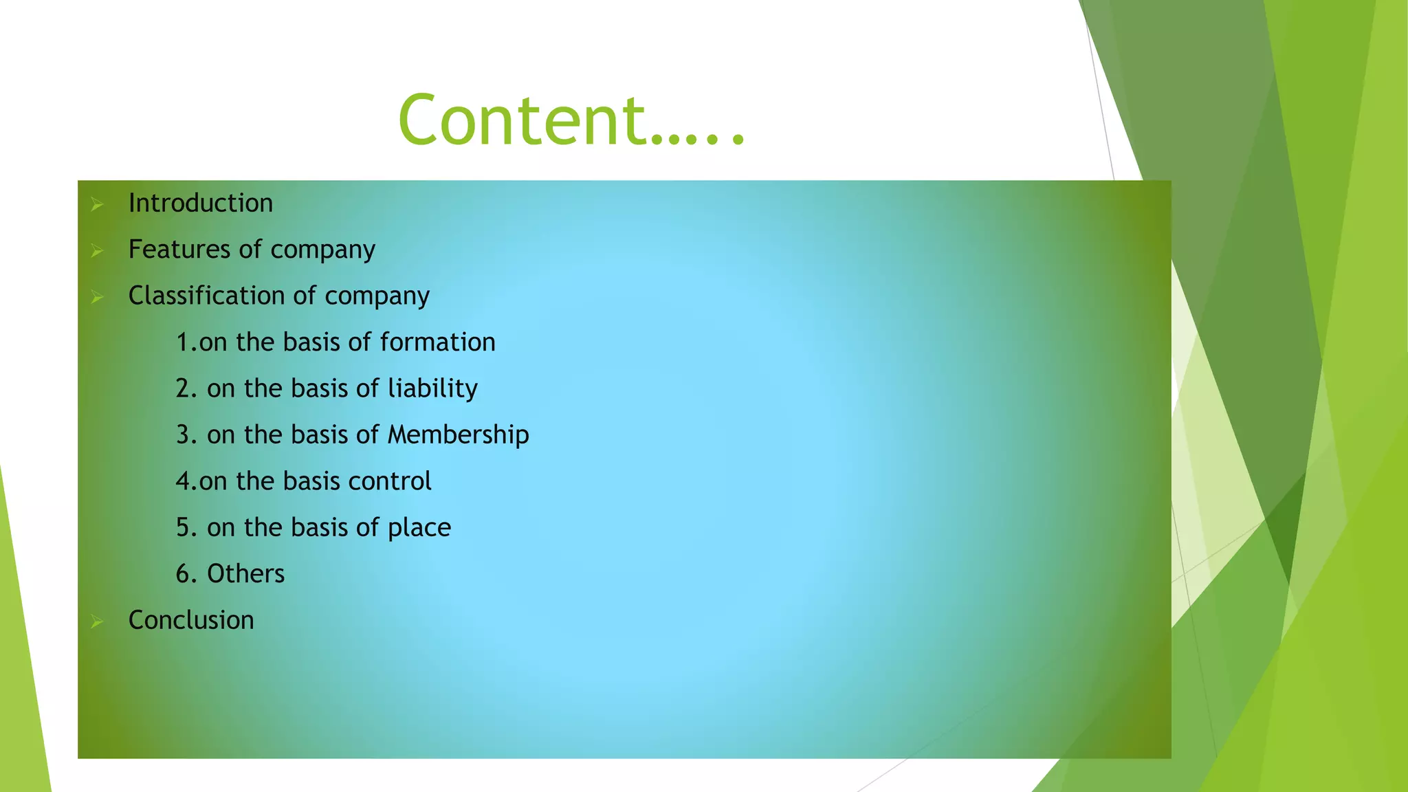 Classification of Company | PPTX