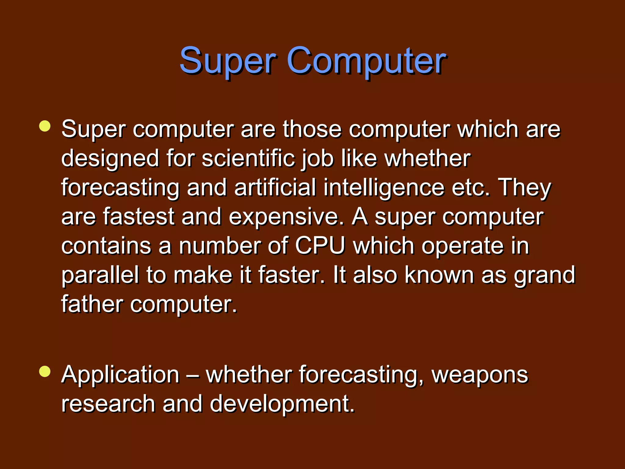 Classification of computer | PPT