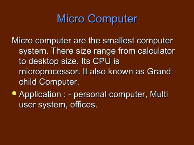 Classification of computer | PPT | Computing | Technology & Computing
