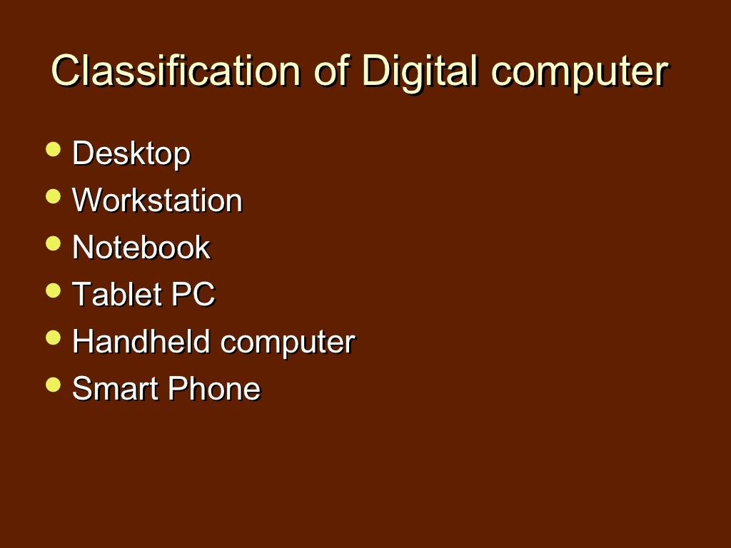 Classification of computer