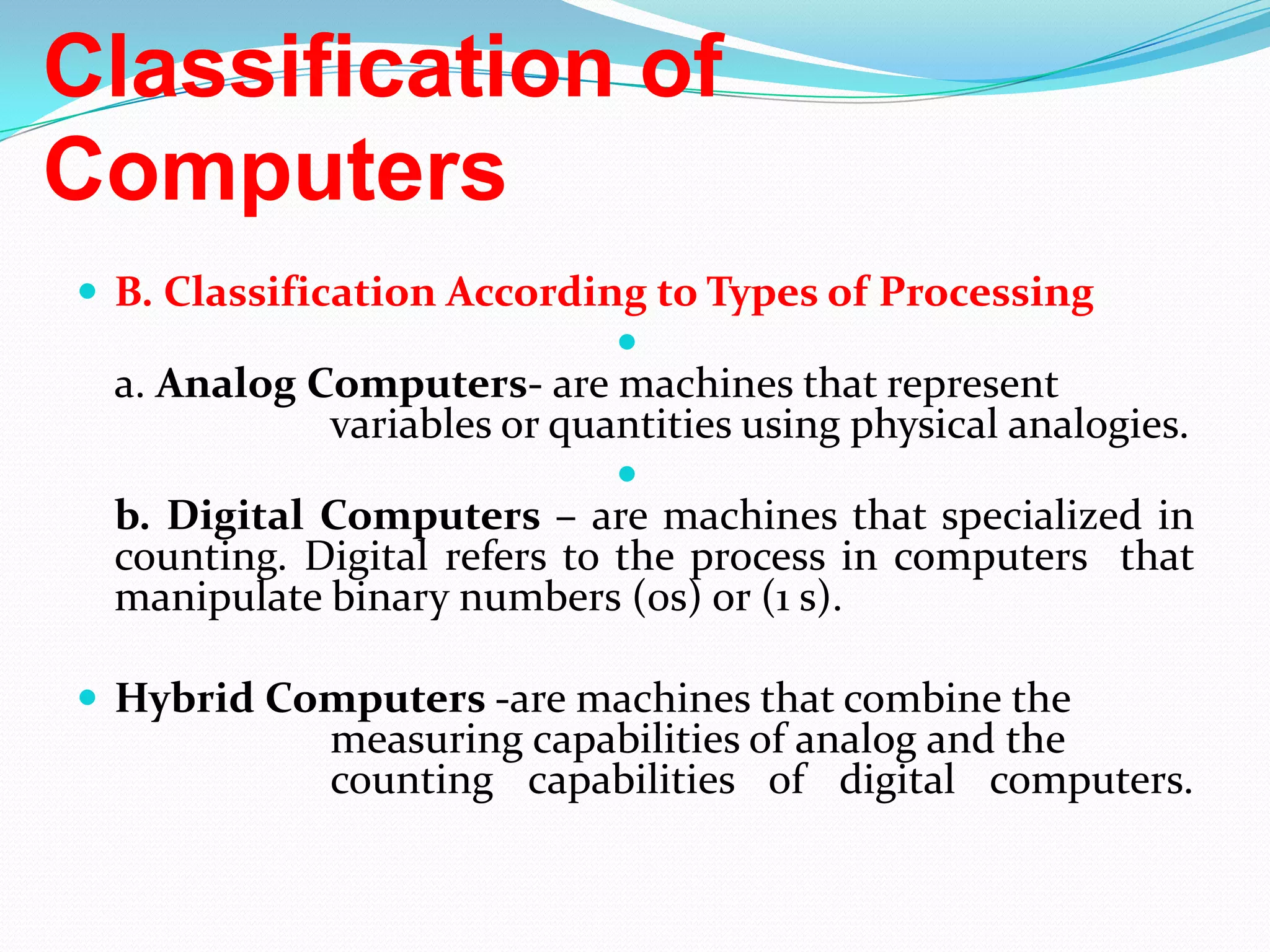 Classification of computer | PPTX | Desktops | Computing