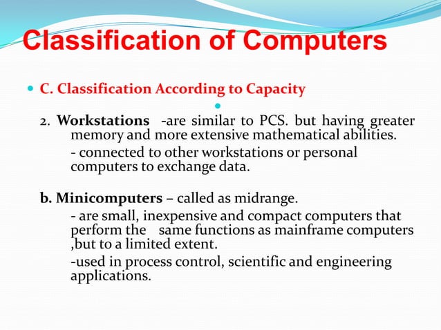 Classification of computer | PPTX | Desktops | Computing