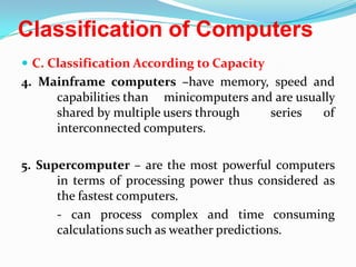 Classification of computer | PPTX | Desktops | Computing