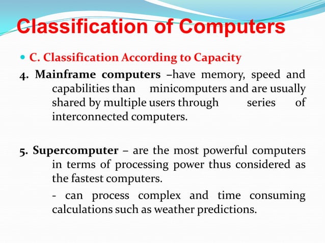 Classification of computer | PPTX | Desktops | Computing