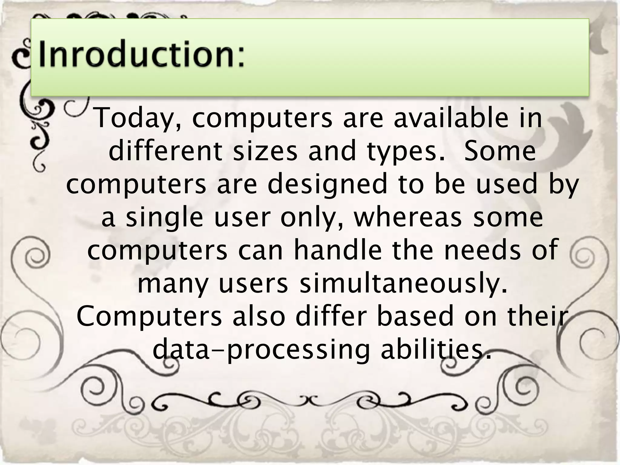 Classification of computer | PPT