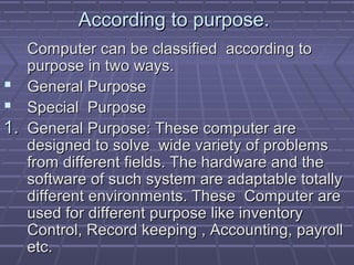 Classification of computer | PPT | Computing | Technology & Computing