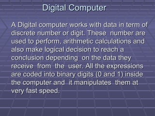 Classification of computer | PPT | Computing | Technology & Computing